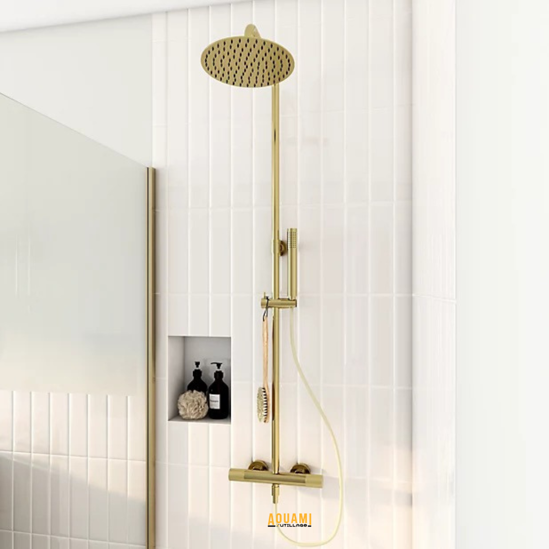 Combiné Apparent de Douche Doré : Alliez élégance et fonctionnalité ...
